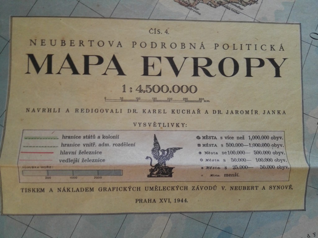 Mapa Europy 1944 r. III Rzesza, oryginał – Antykikormoran