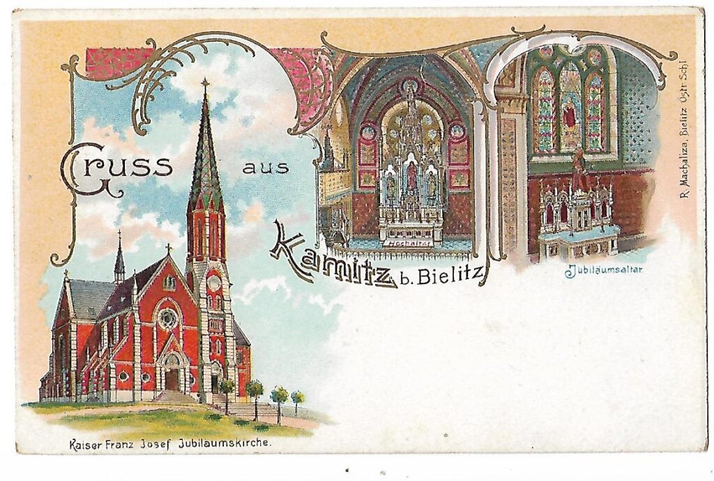 Pocztówka Kamitz Bielitz – Kamienica Bielsko – Antykikormoran